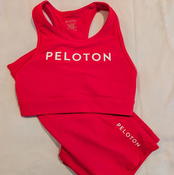 Peloton | Other | Peloton Red Sports Bra And Leggings Set | Poshmark